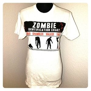 Tops | Zombie Identification Chart White Tshirt | Poshmark